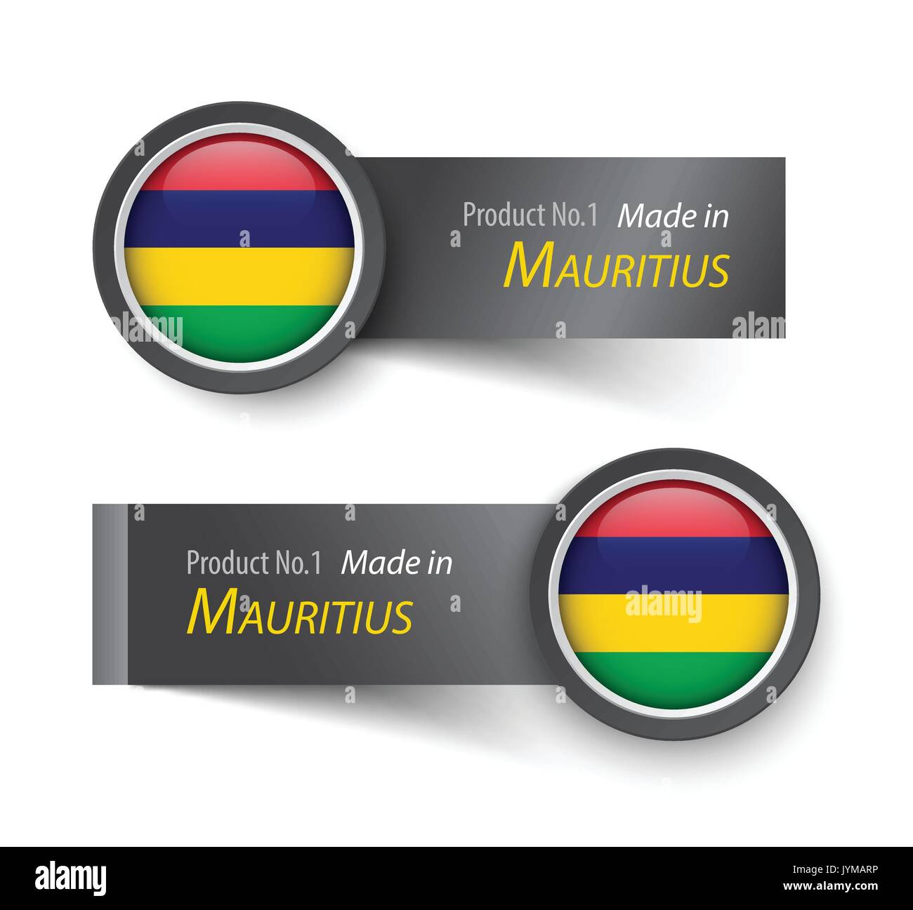 Flag icon and label with text made in Mauritius Stock Vector Image ...