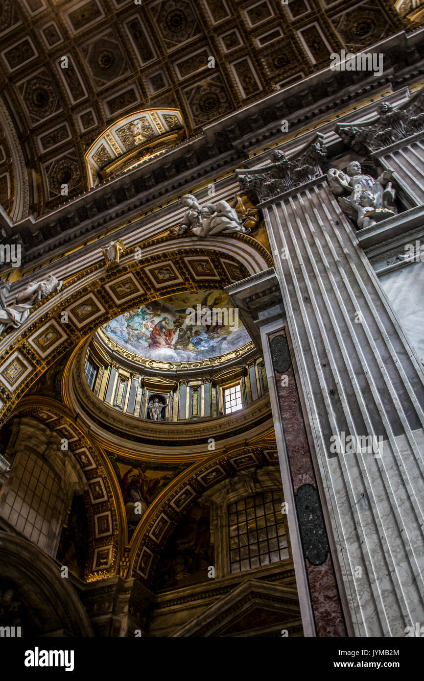 Vatican, Italy - August 25, 2015: indoor interior of the St.Peter's ...