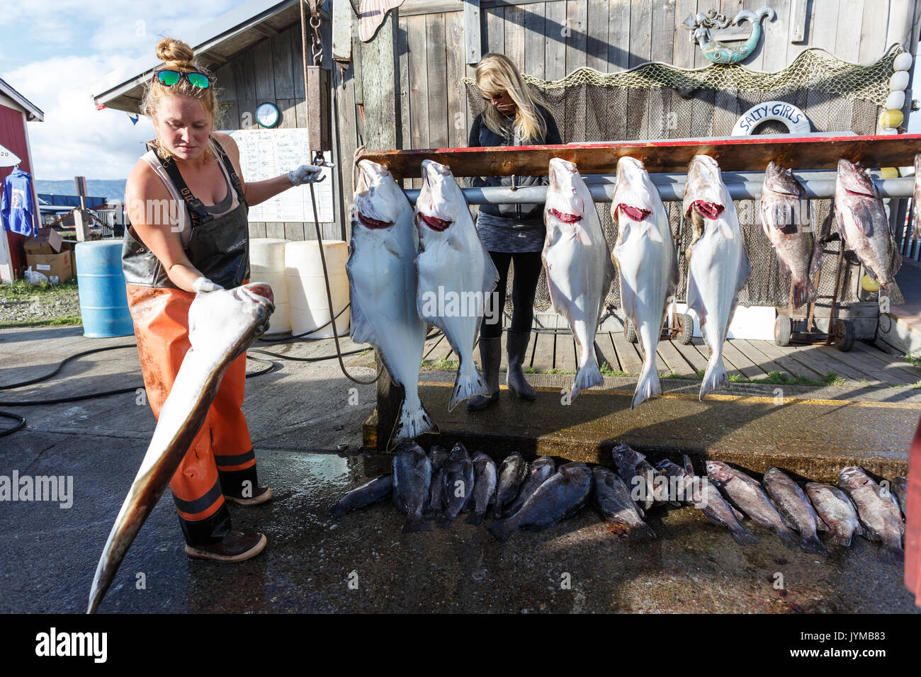 Women halibut fishing hi-res stock photography and images - Alamy
