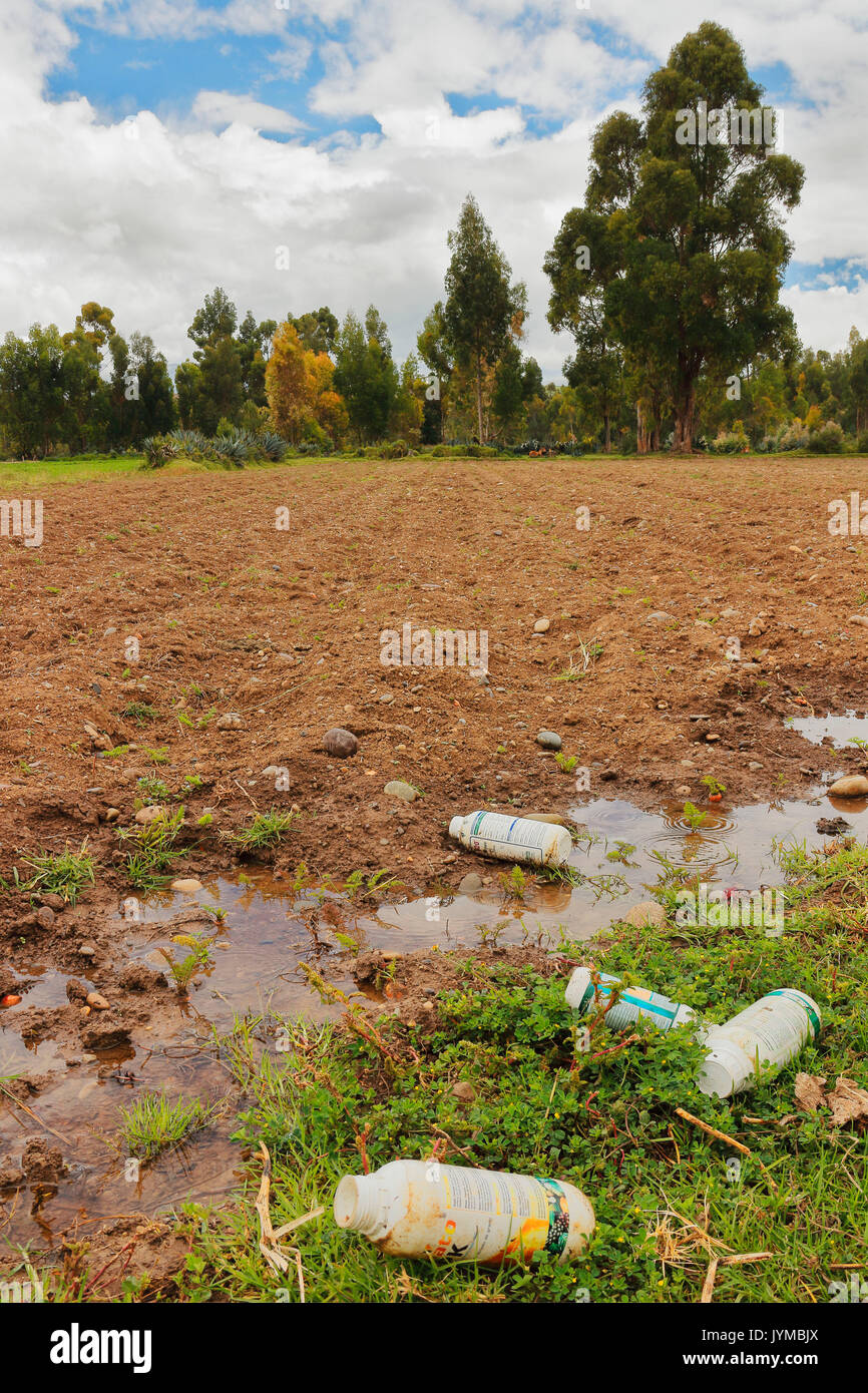 Contamination of agrochemical containers in agriculture Stock Photo - Alamy
