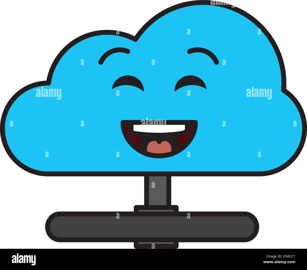 cloud computing kawaii character vector illustration design Stock ...
