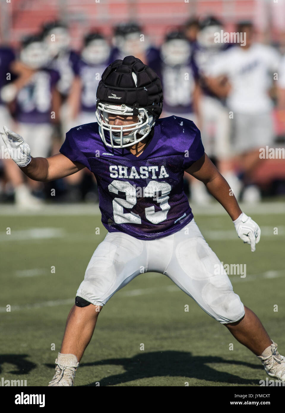 Football action with Shasta vs. Foothill High School in Palo Cedro ...