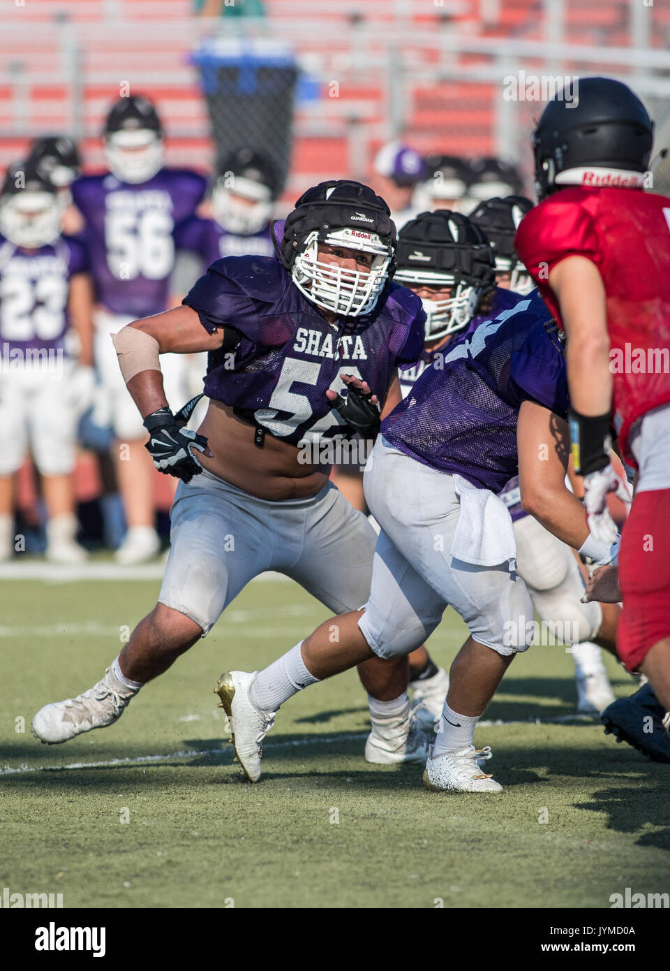 Football action with Shasta vs. Foothill High School in Palo Cedro ...