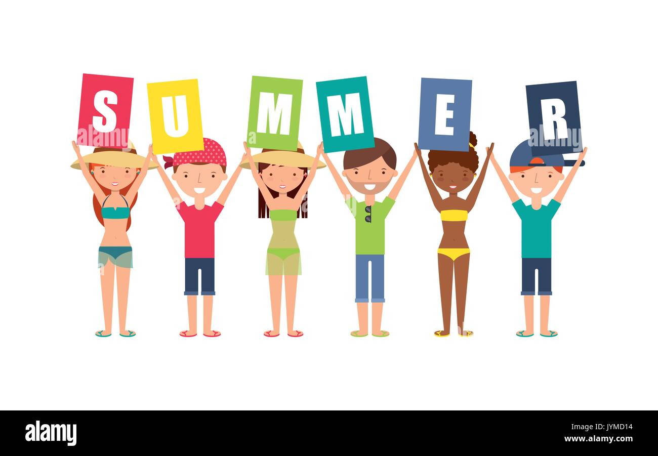 Young people on tropical Cut Out Stock Images & Pictures - Alamy