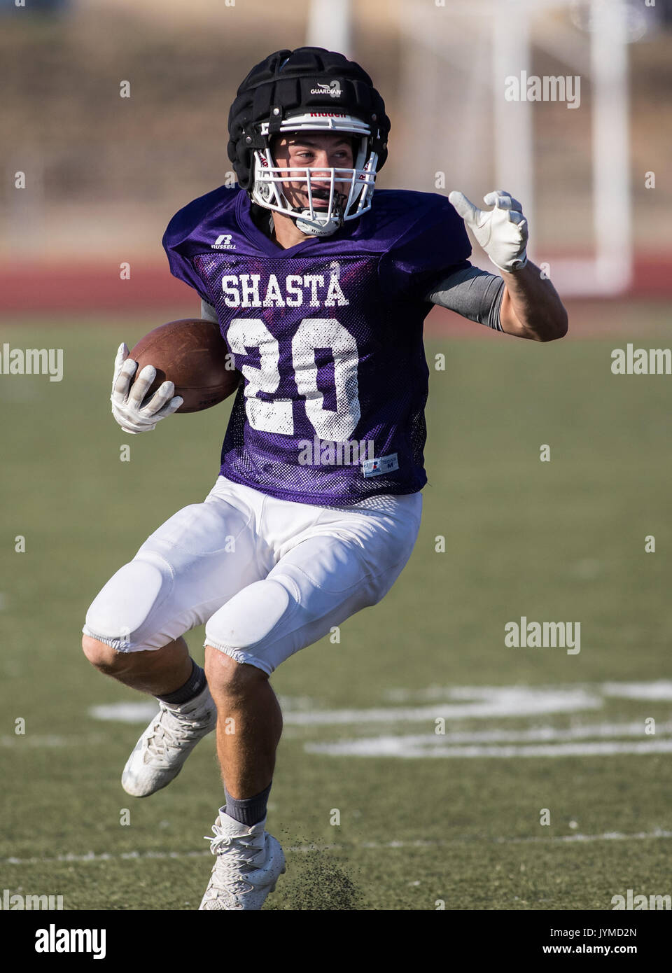Football action with Shasta vs. Foothill High School in Palo Cedro ...