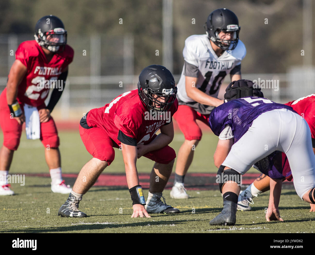 Football action with Shasta vs. Foothill High School in Palo Cedro ...