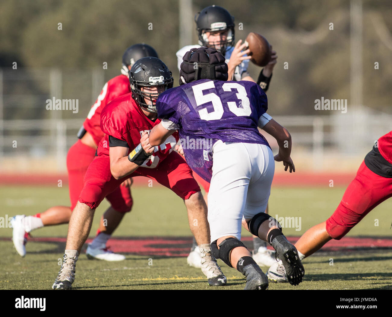 Football action with Shasta vs. Foothill High School in Palo Cedro ...