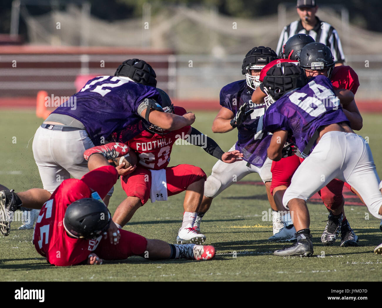 Football action with Shasta vs. Foothill High School in Palo Cedro ...