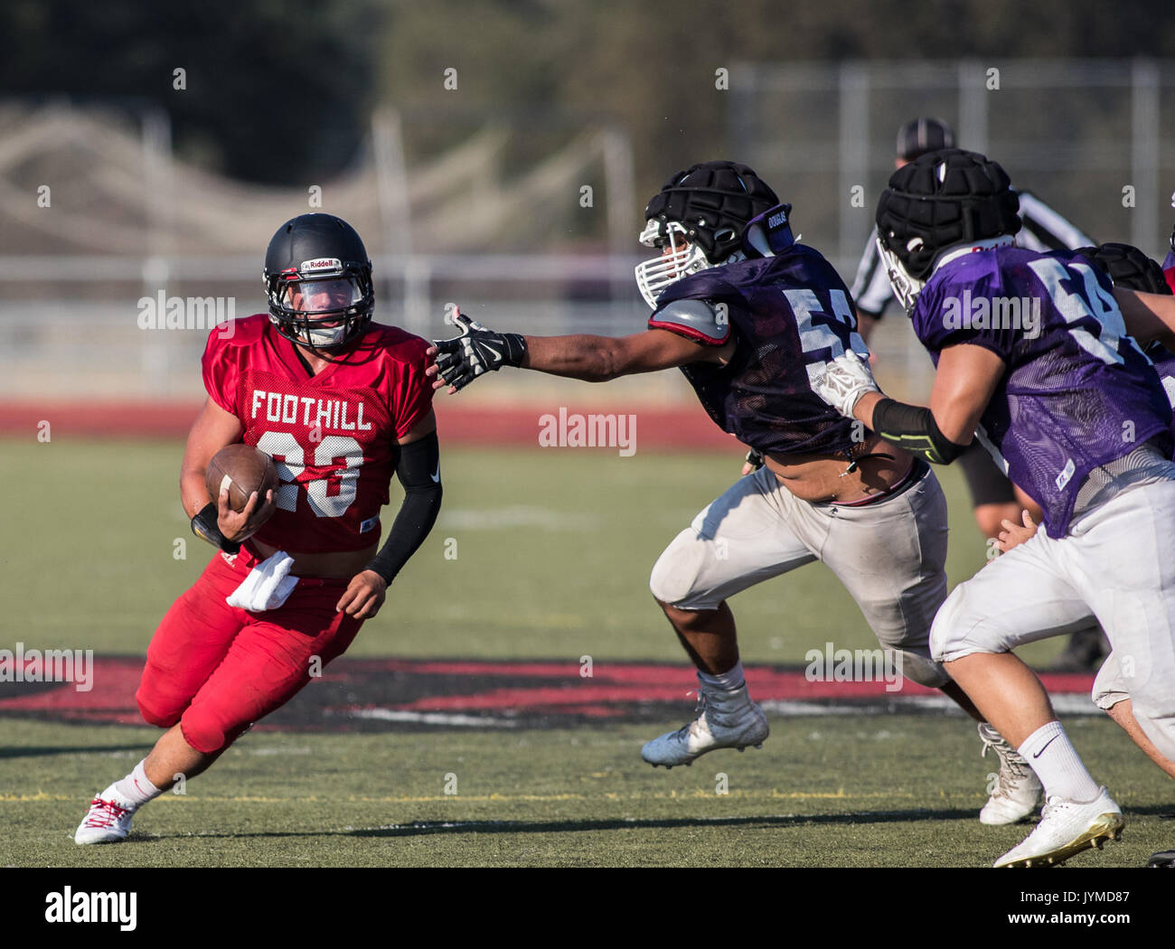 Football action with Shasta vs. Foothill High School in Palo Cedro ...