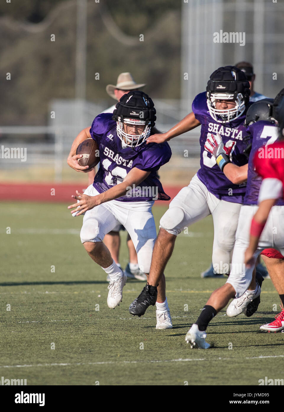 Football action with Shasta vs. Foothill High School in Palo Cedro ...