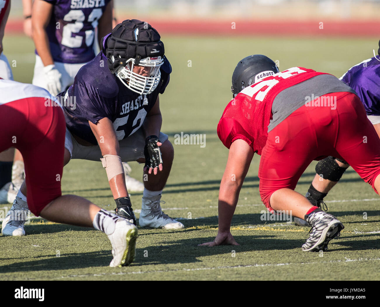 Football action with Shasta vs. Foothill High School in Palo Cedro ...