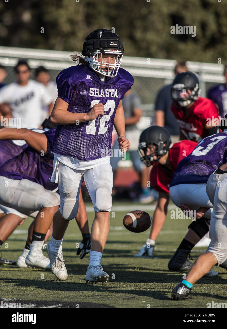 Football action with Shasta vs. Foothill High School in Palo Cedro ...