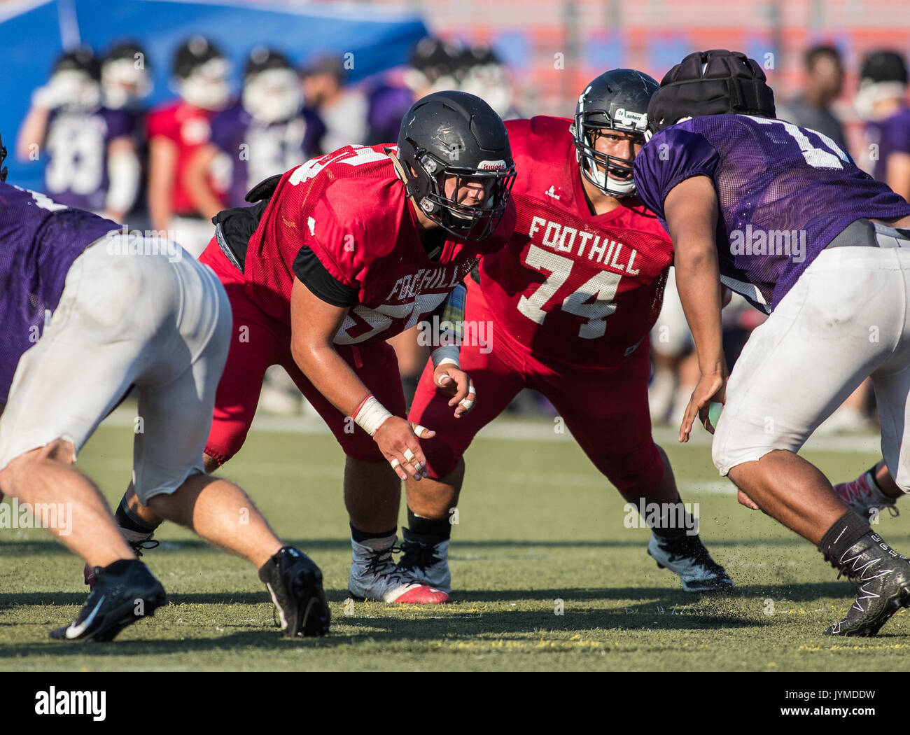 Football action with Shasta vs. Foothill High School in Palo Cedro ...