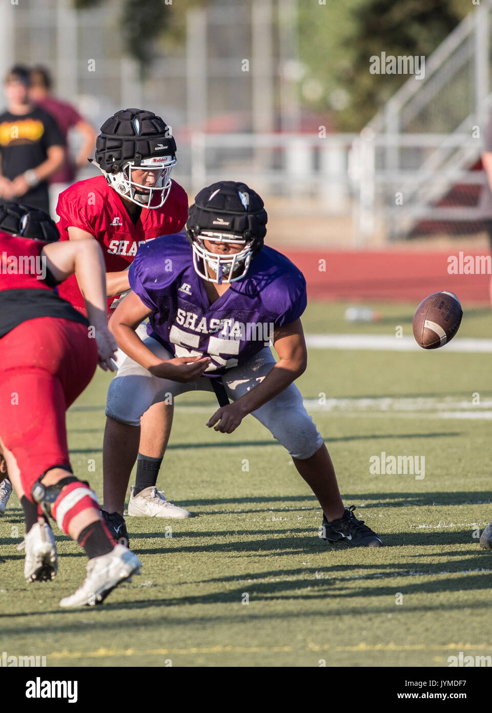 Football action with Shasta vs. Foothill High School in Palo Cedro ...