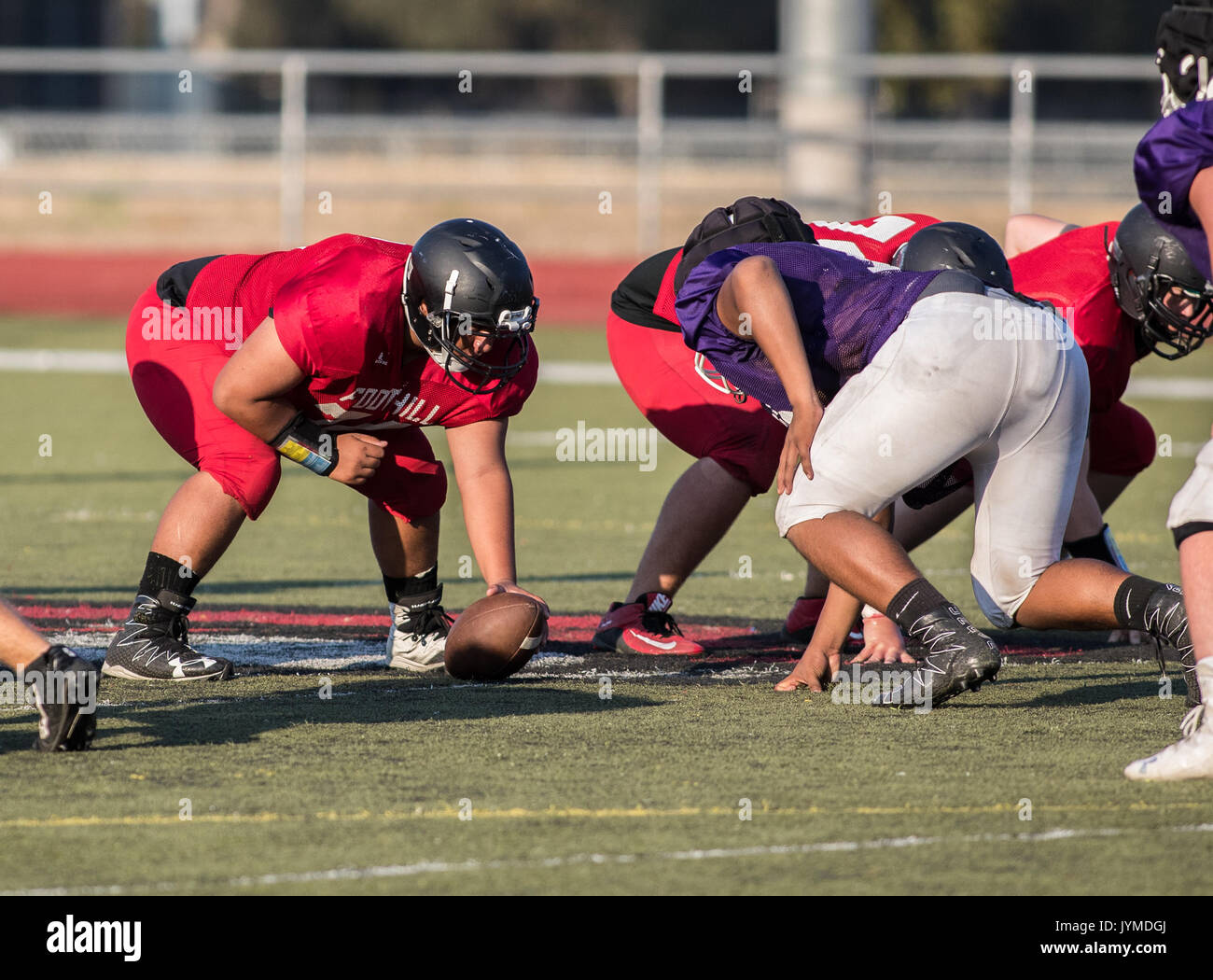 Football action with Shasta vs. Foothill High School in Palo Cedro ...