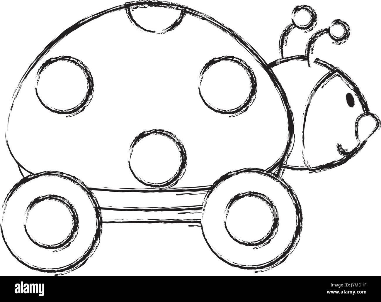 ladybug with wheels icon vector illustration design Stock Vector Image ...