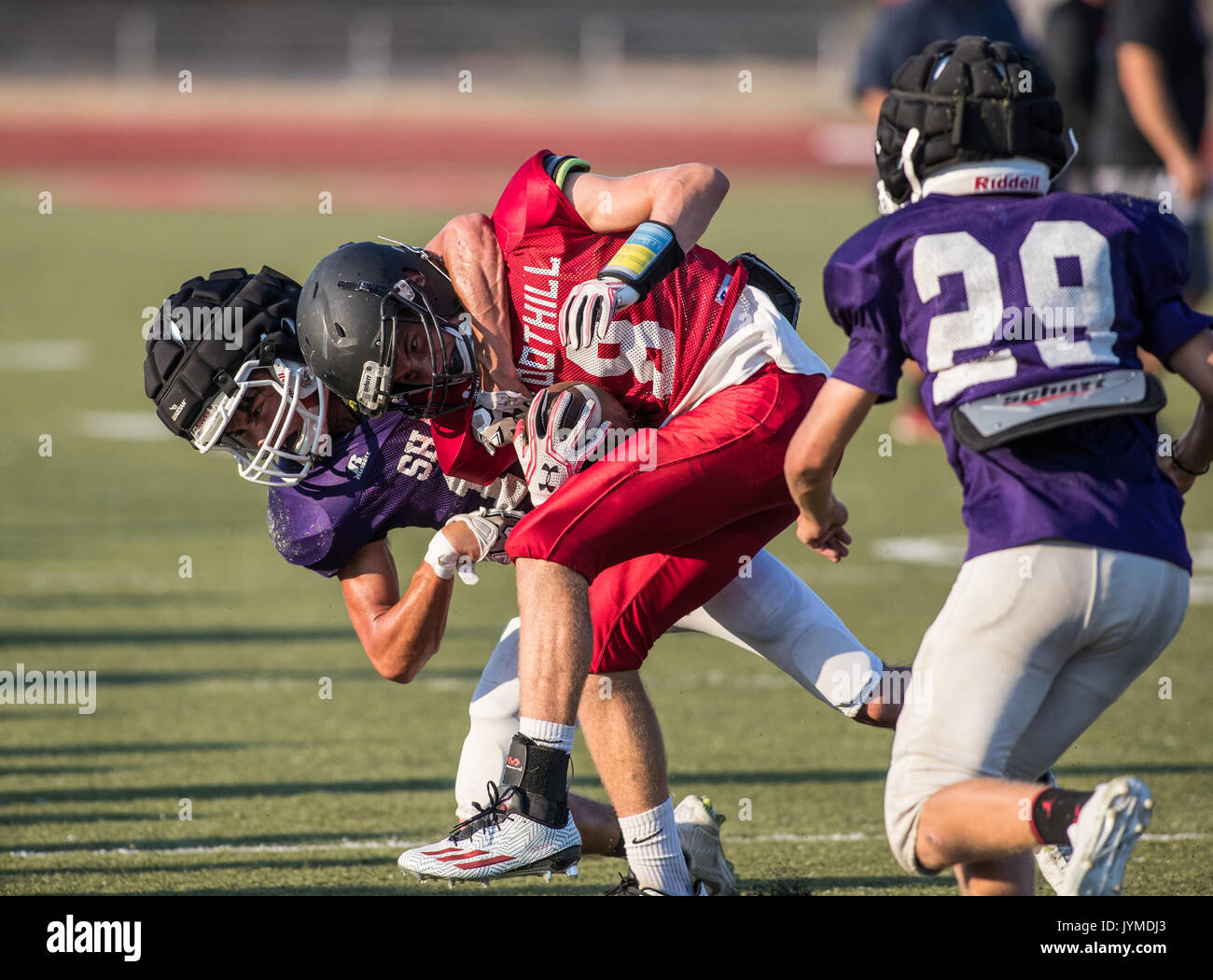 Football action with Shasta vs. Foothill High School in Palo Cedro ...