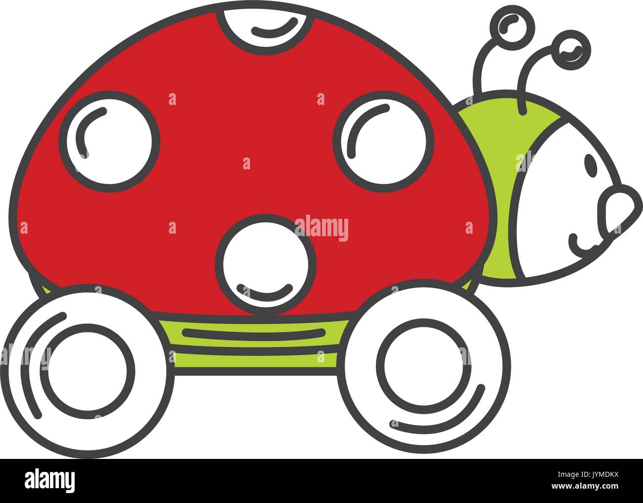 ladybug with wheels icon vector illustration design Stock Vector Image ...