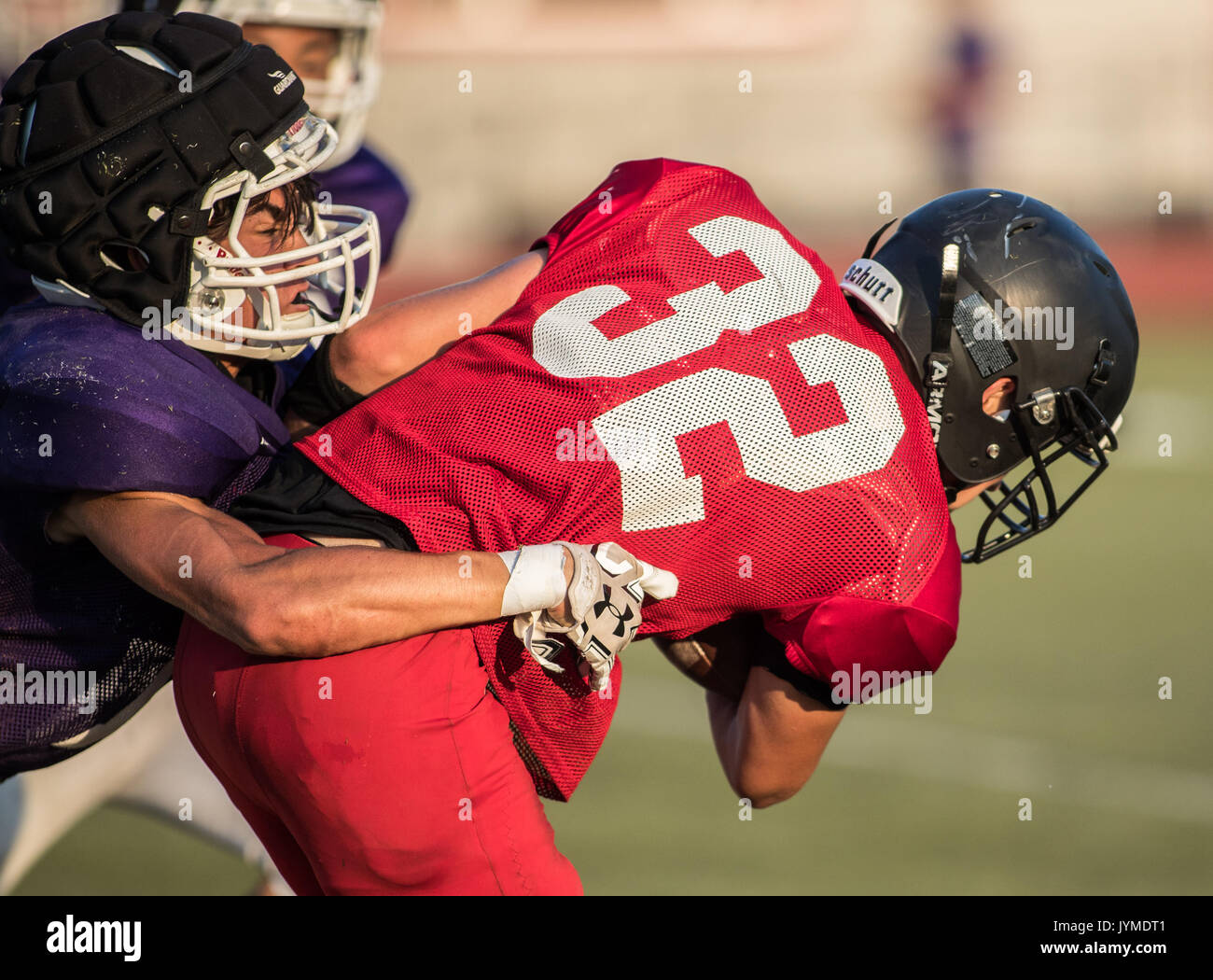 Football action with Shasta vs. Foothill High School in Palo Cedro ...