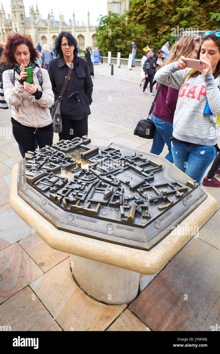 Tourists Looking At The City Centre Scale Model Map, Kings Parade ...