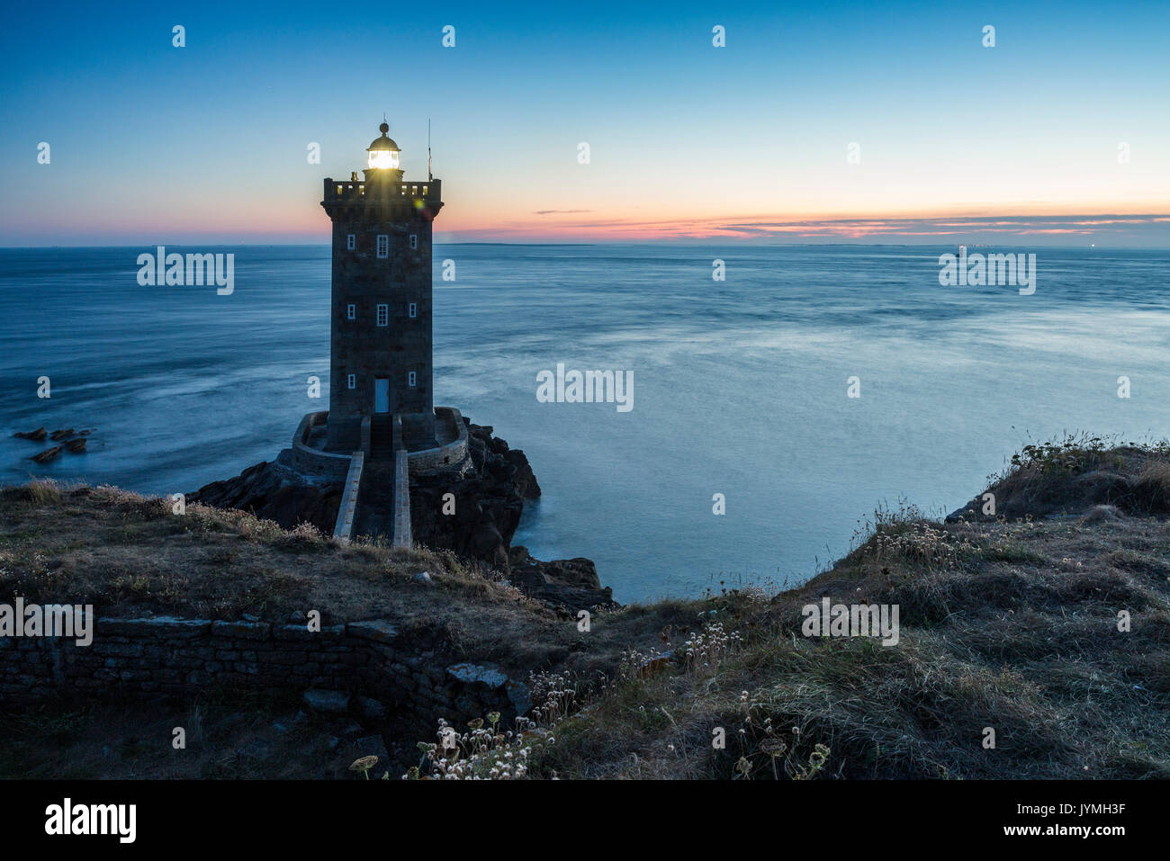 Kermorvan lighthouse. Le Conquet, Finistère, Brittany, France Stock ...