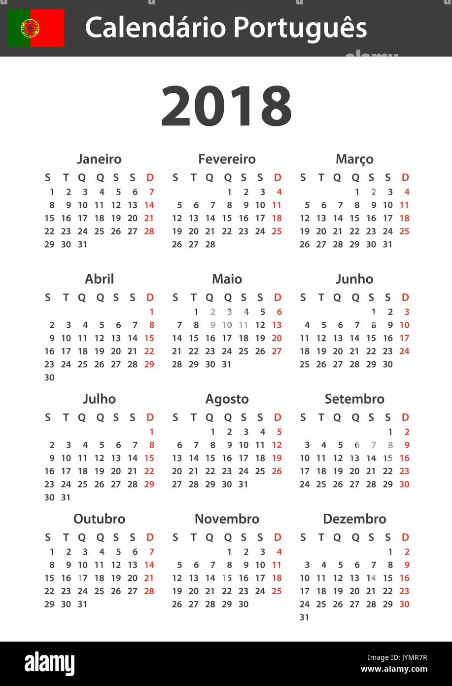 Portuguese calendar Stock Vector Images - Alamy
