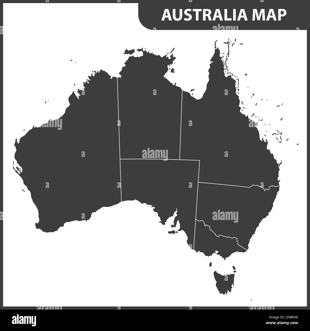 The detailed map of the Australia with regions Stock Vector Image & Art ...