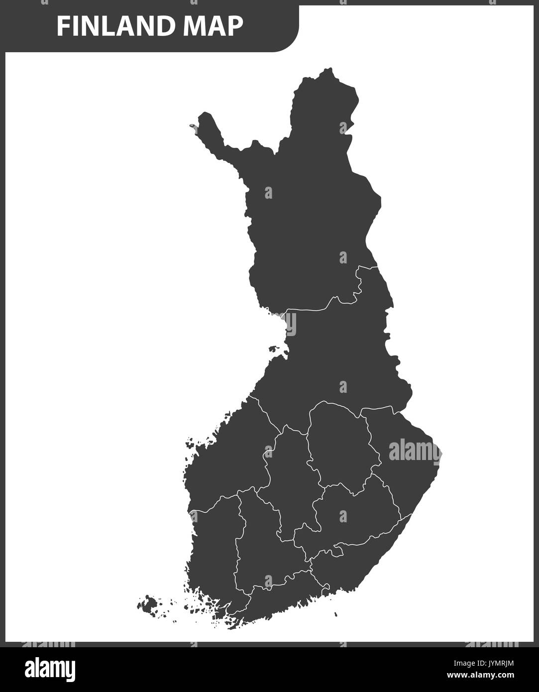 The detailed map of the Finland with regions Stock Vector Image & Art ...