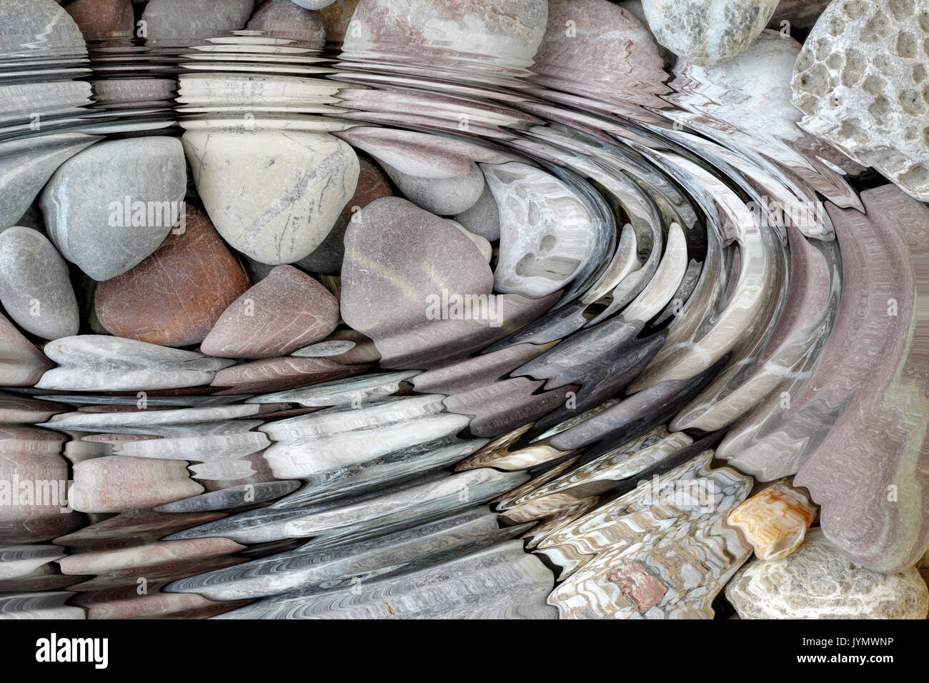 Water ripples above pebble stones - digitally altered Stock Photo - Alamy