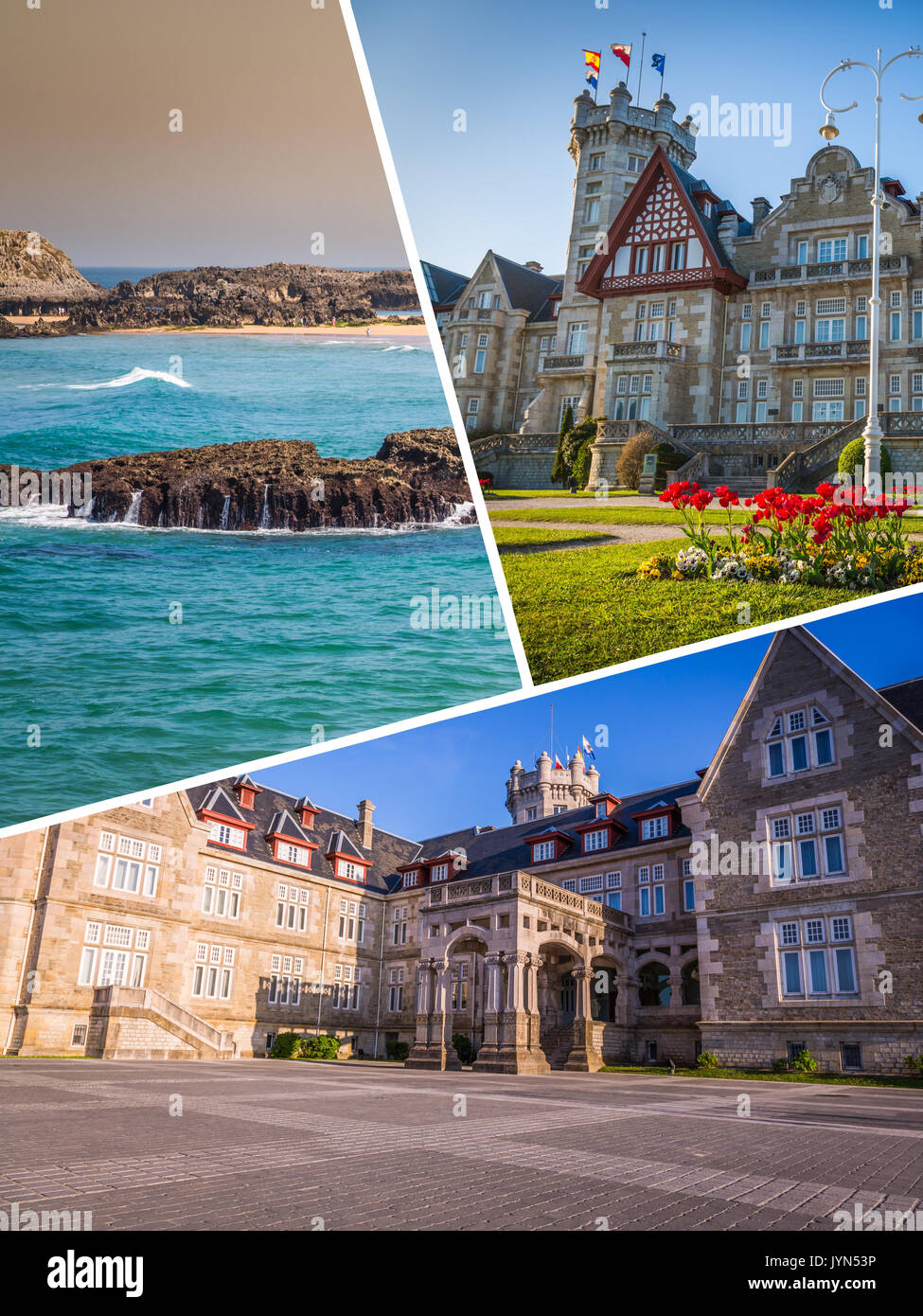 Collage of beautiful Calpe, Spain. Europe Stock Photo - Alamy