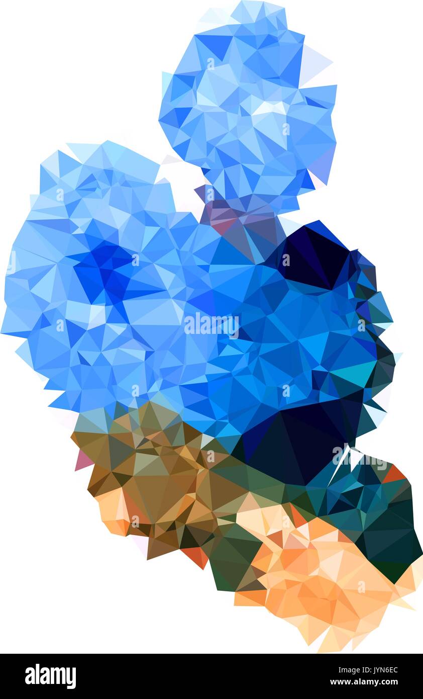 Abstract color splash shape. Triangulated geometric low poly background ...