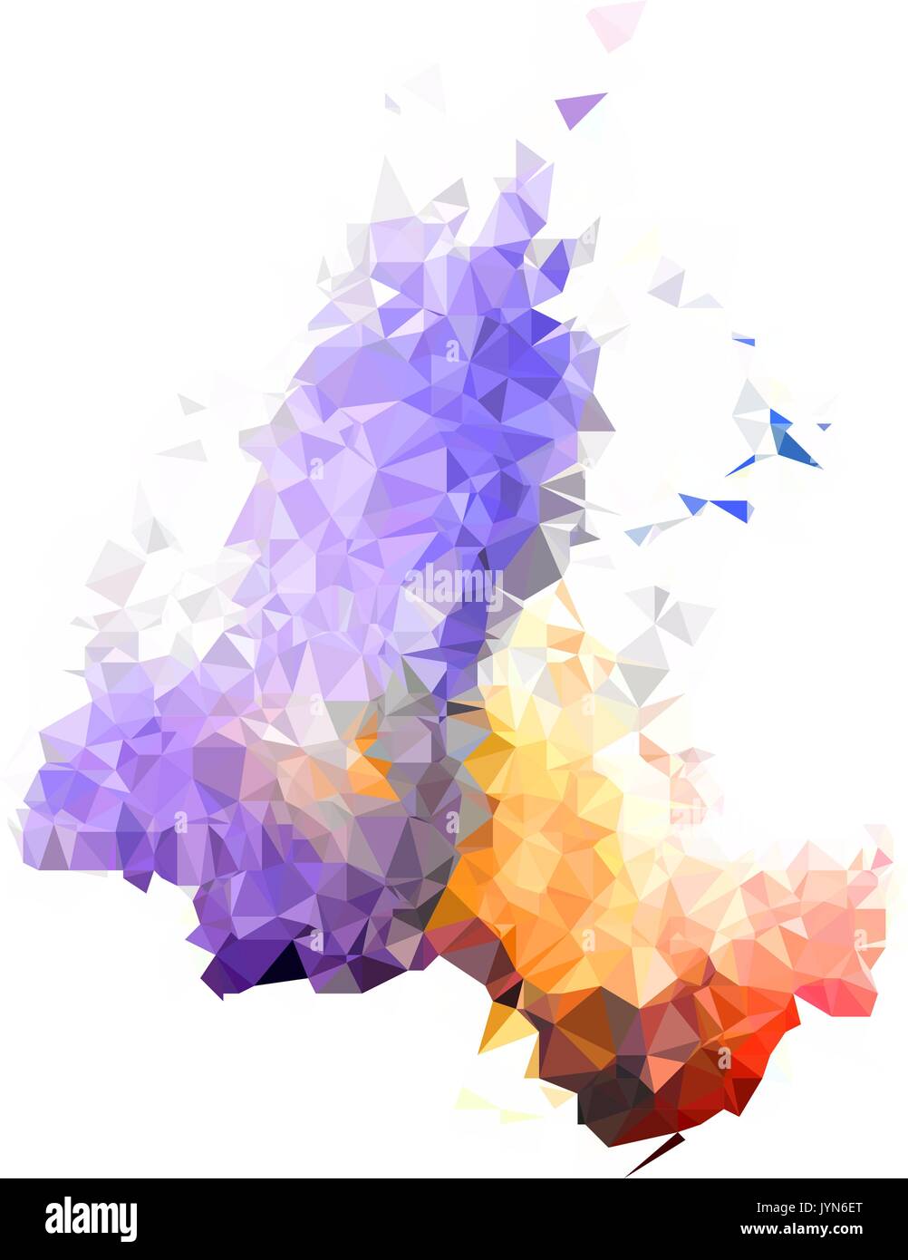 Abstract color splash shape. Triangulated geometric low poly background ...