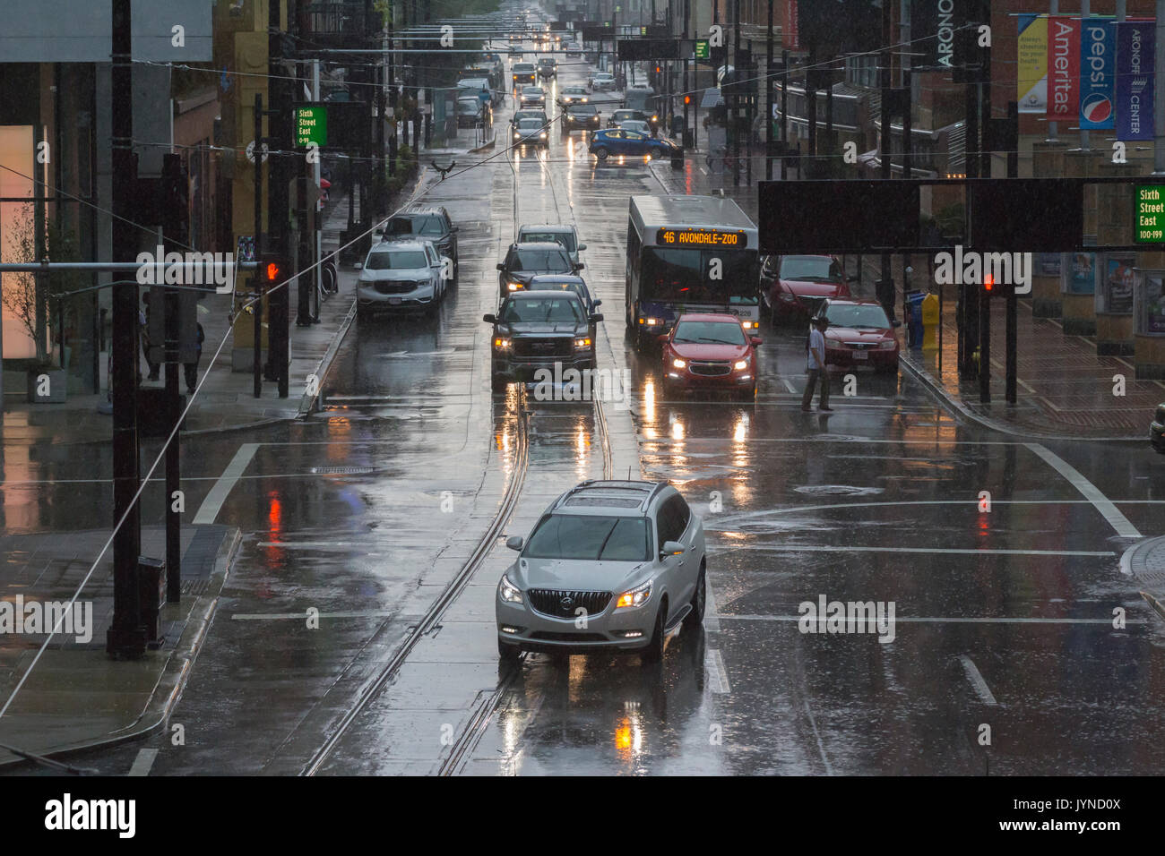 Rainy day in the city Stock Photo - Alamy