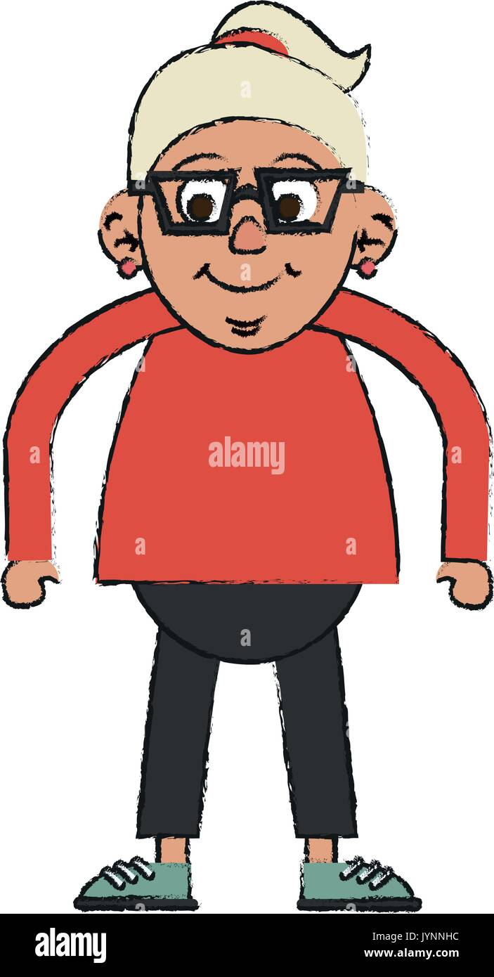 old woman vector illustration Stock Vector Image & Art - Alamy