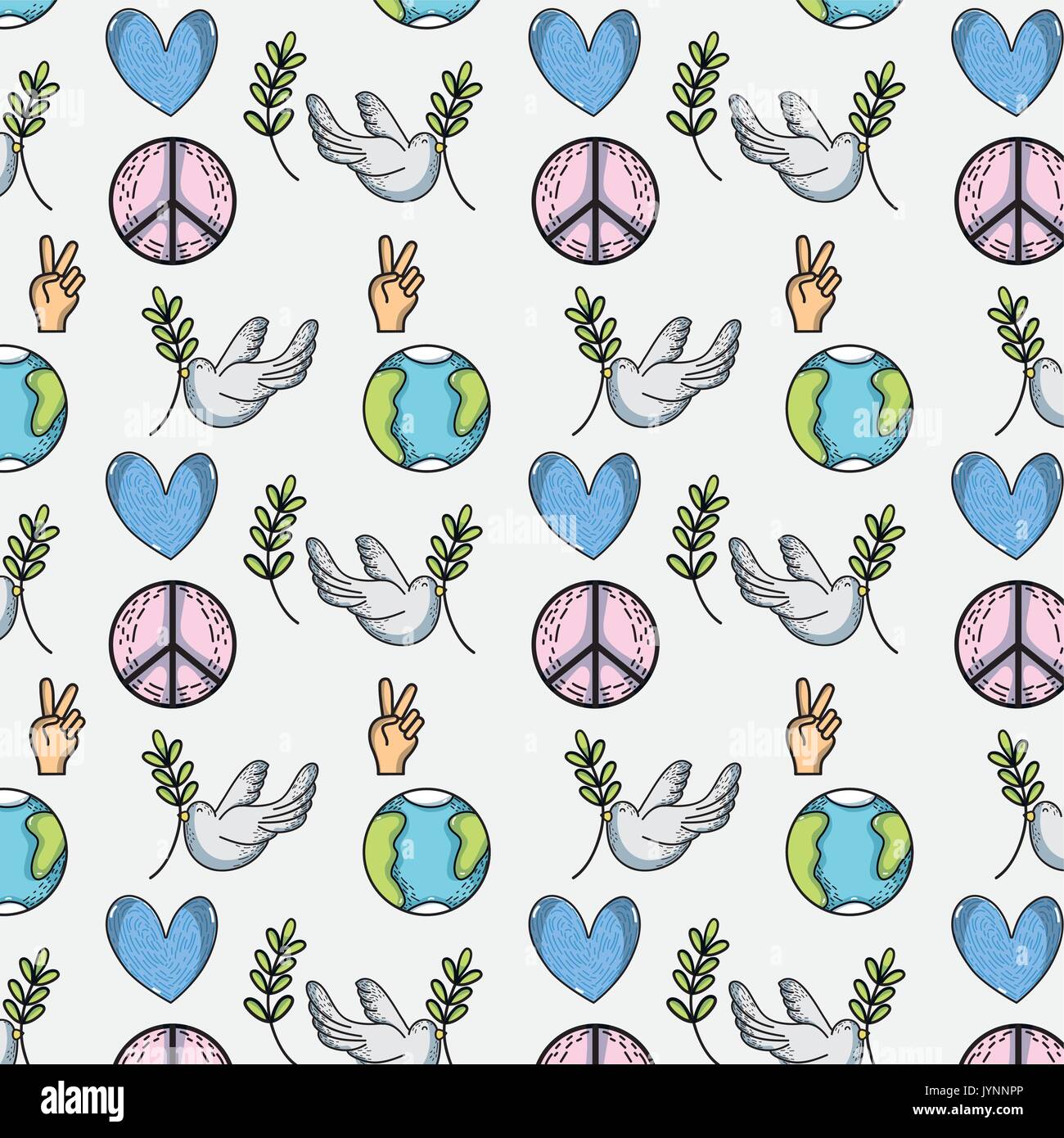 global peace and love to worldwide harmony backgroun Stock Vector Image ...