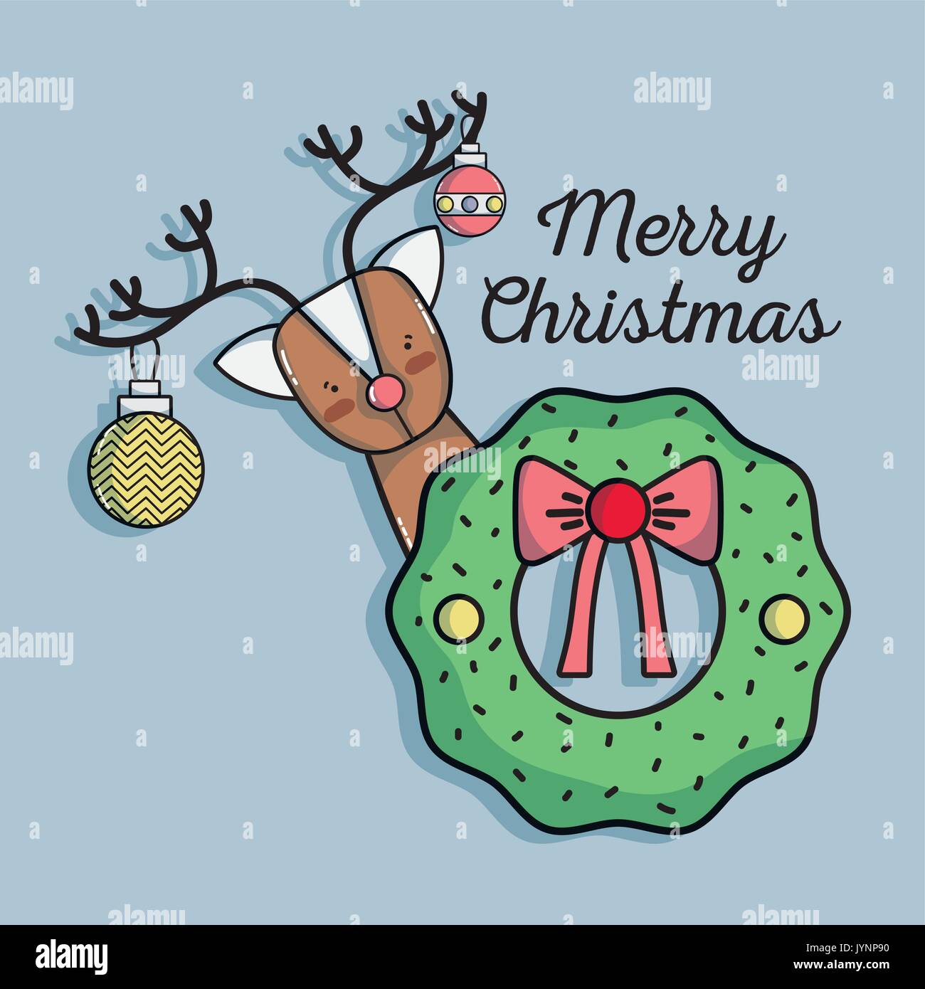 merry christmas celebration in december with decoration design Stock ...