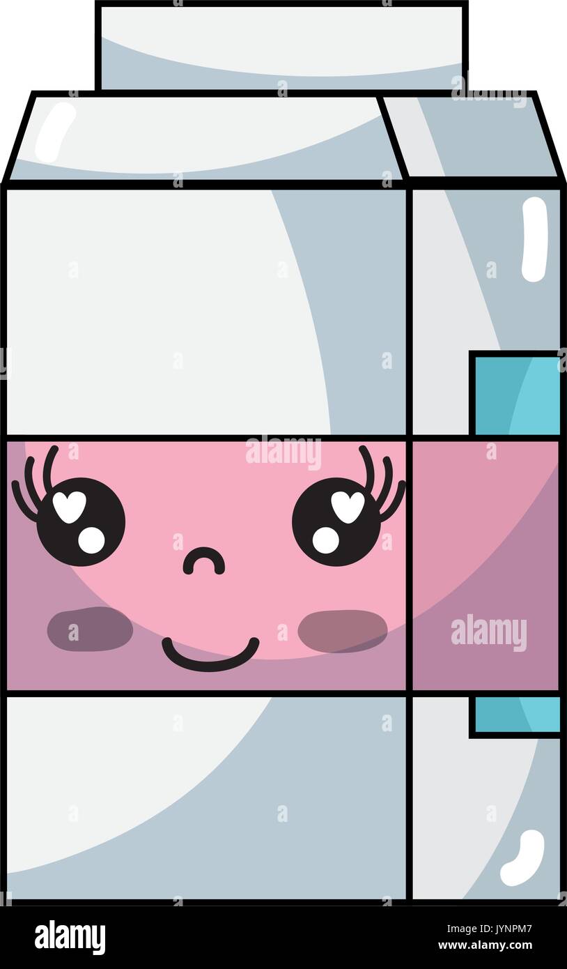kawaii cute happy milk box Stock Vector Image & Art - Alamy