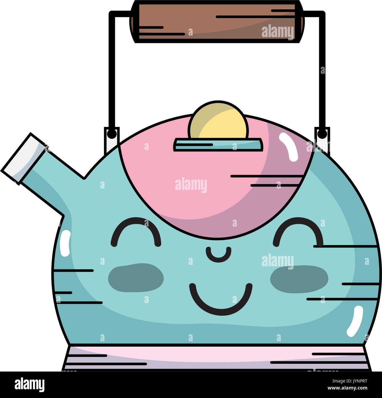 kawaii cute happy teapot utensil Stock Vector Image & Art - Alamy