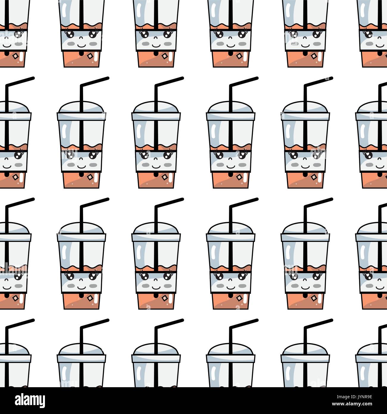 kawaii cute happy smoothie drink background Stock Vector Image & Art ...