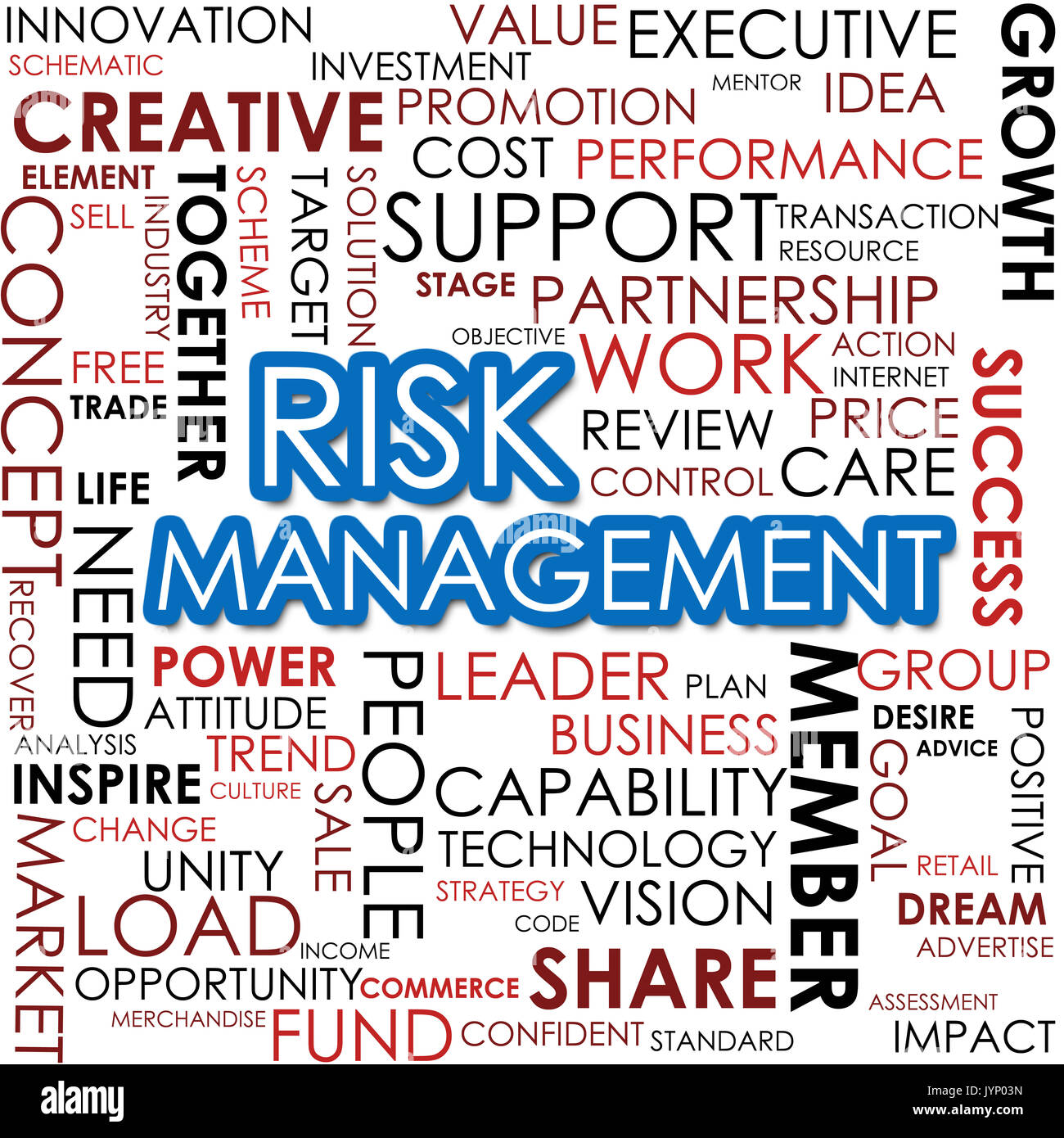 Risk management word cloud image with hi-res rendered artwork that ...