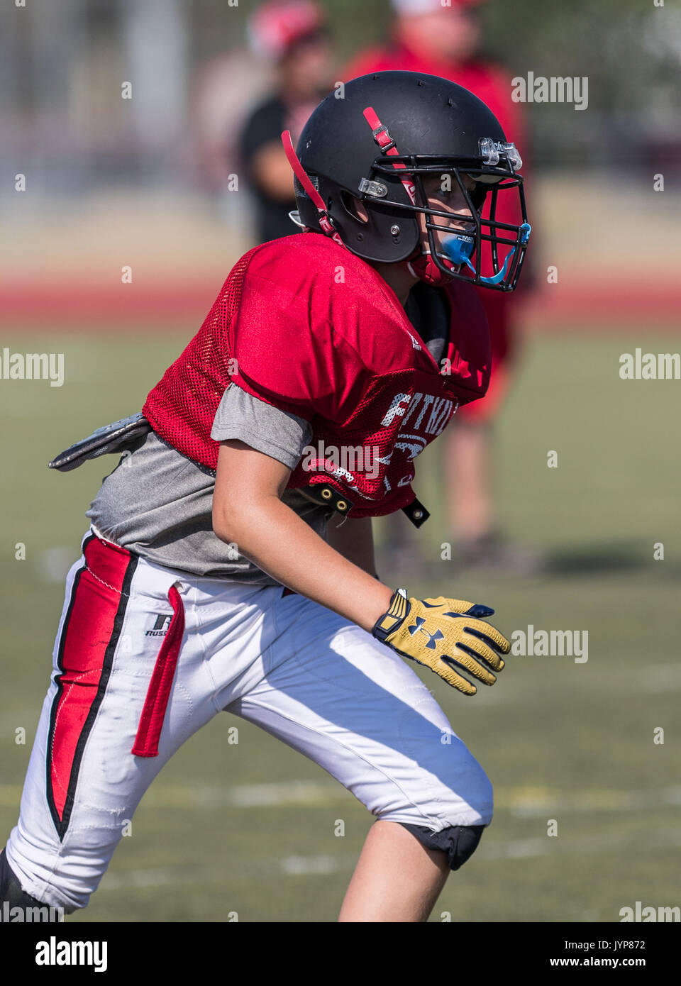 Football action with Shasta at Foothill High School in Palo Cedro, California Stock Photo - Alamy