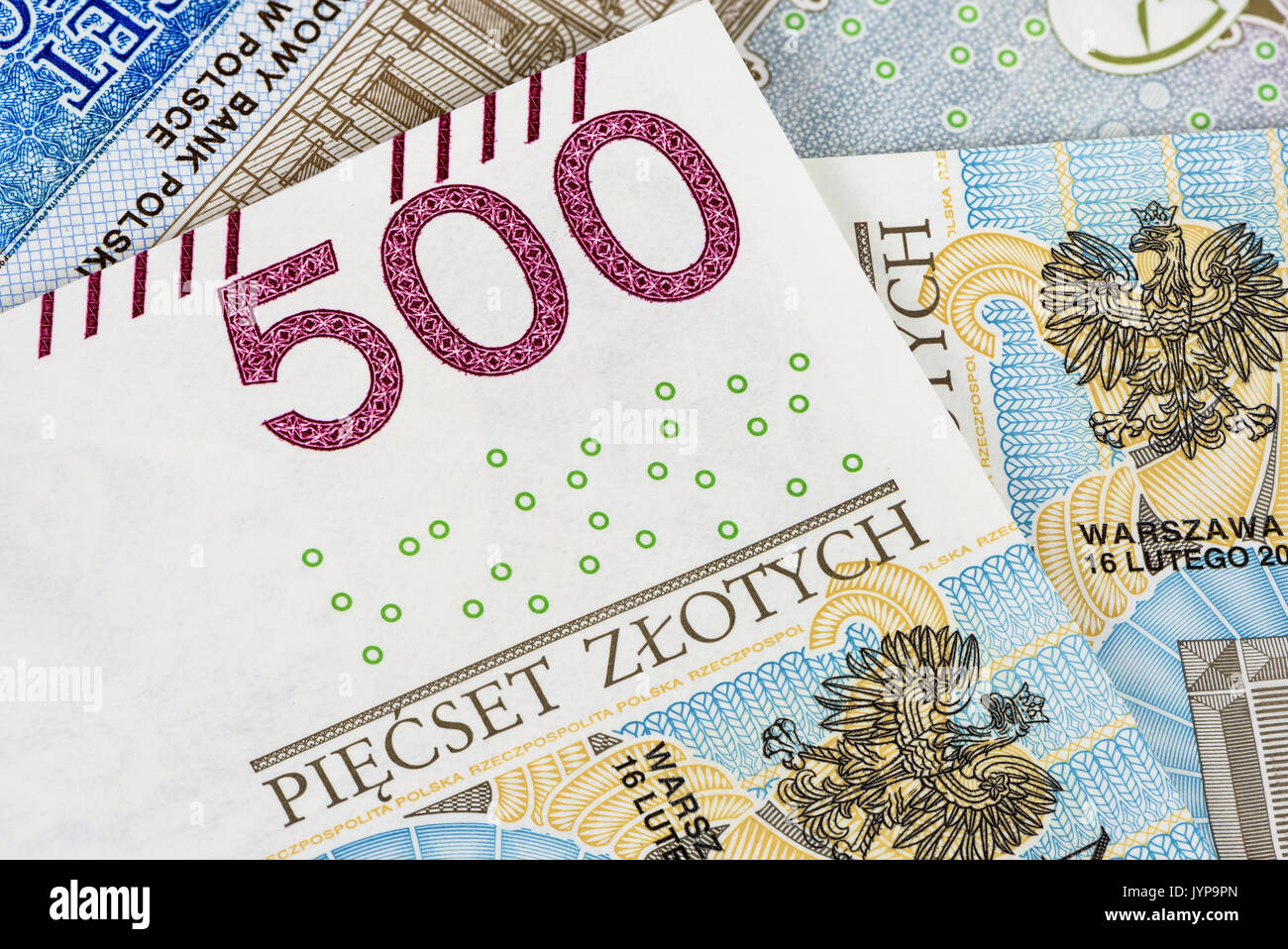 Closeup of 500 pln banknotes. Financial background Stock Photo - Alamy