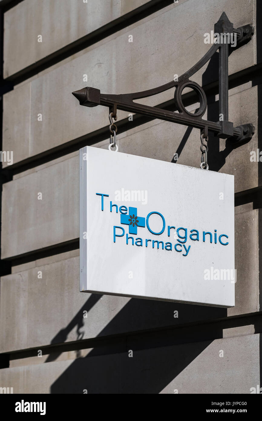 The Organic Pharmacy sign outside of a store, London, England, U.K ...