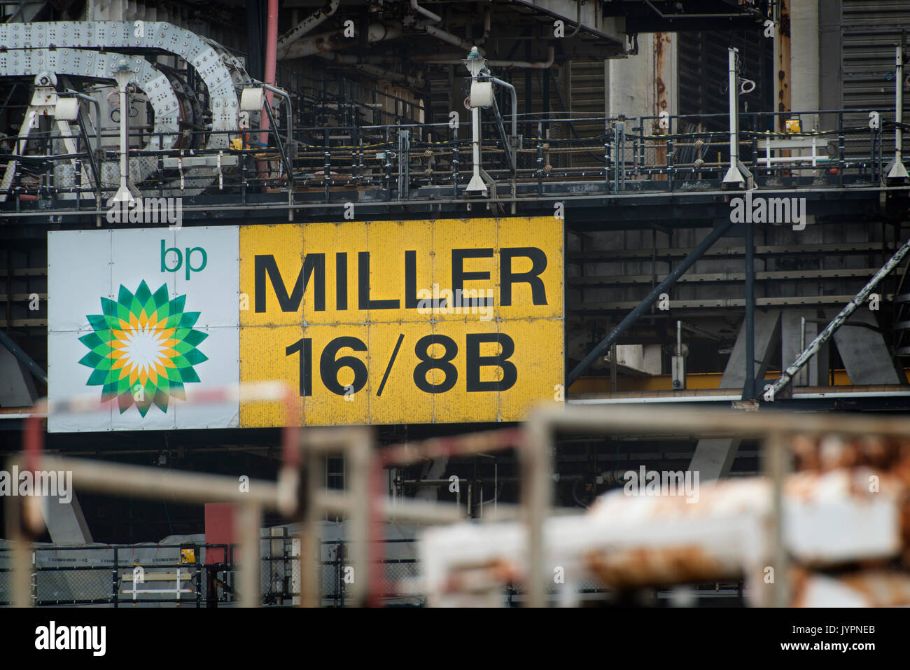 BP Miller North sea oil and gas platform. Taken on the Decommissioning ...