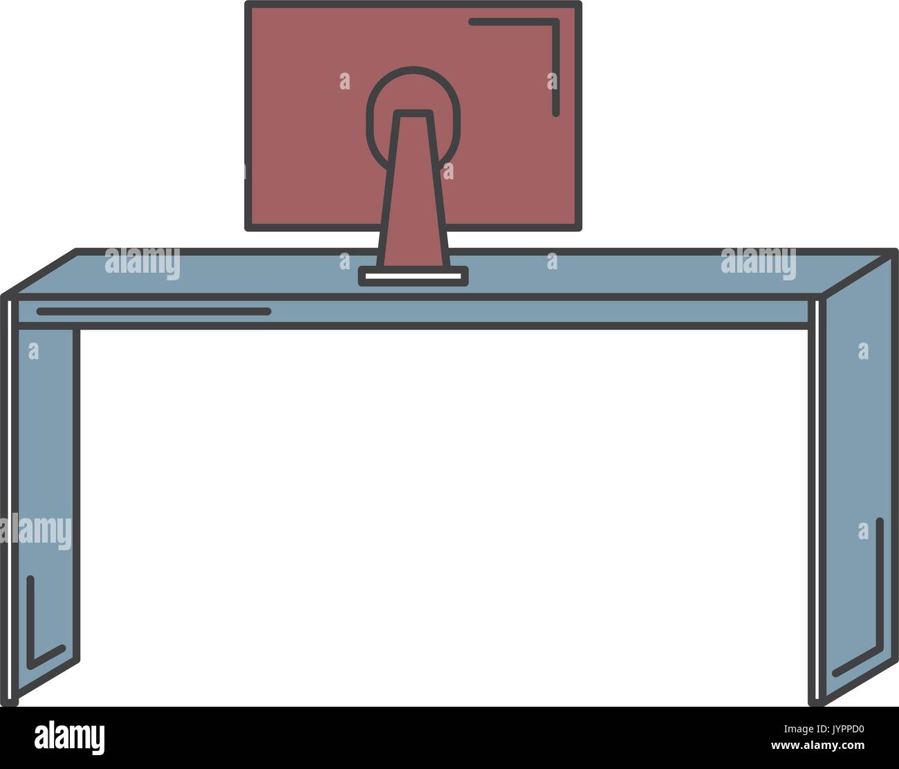 desktop with Back of monitor vector illustration design Stock Vector ...