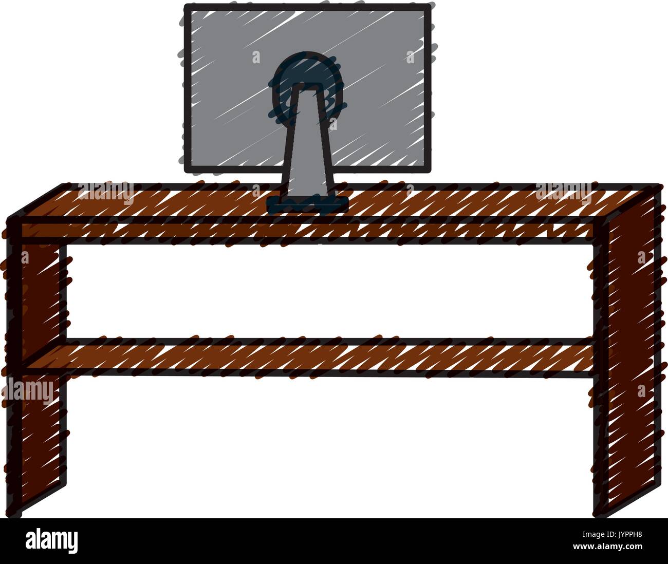 desktop with Back of monitor vector illustration design Stock Vector ...