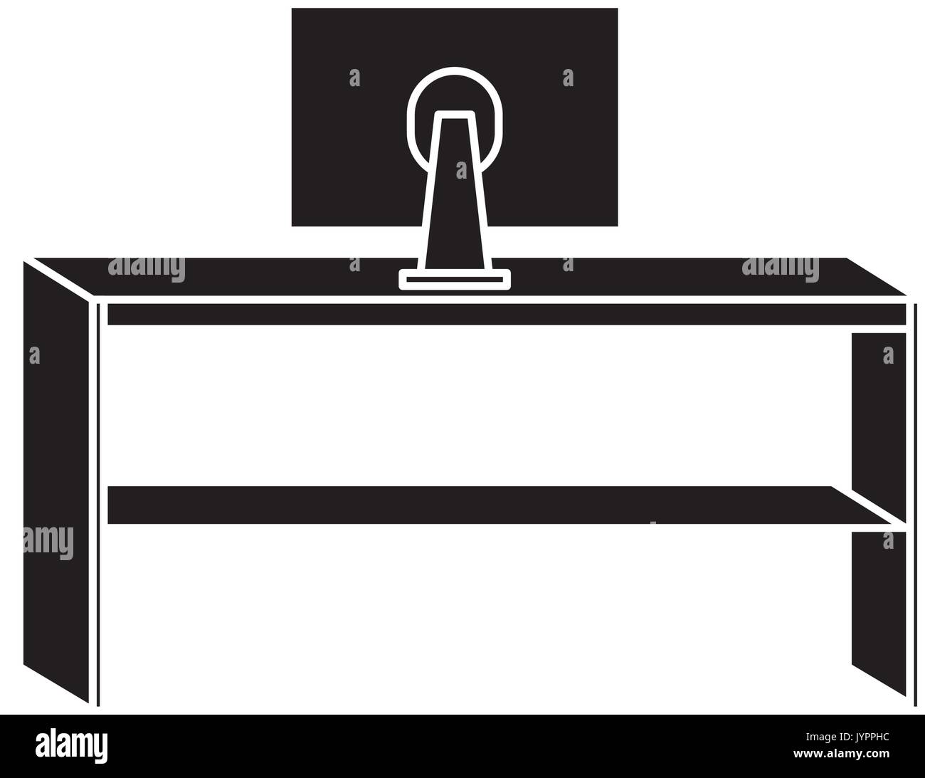 desktop with Back of monitor vector illustration design Stock Vector ...