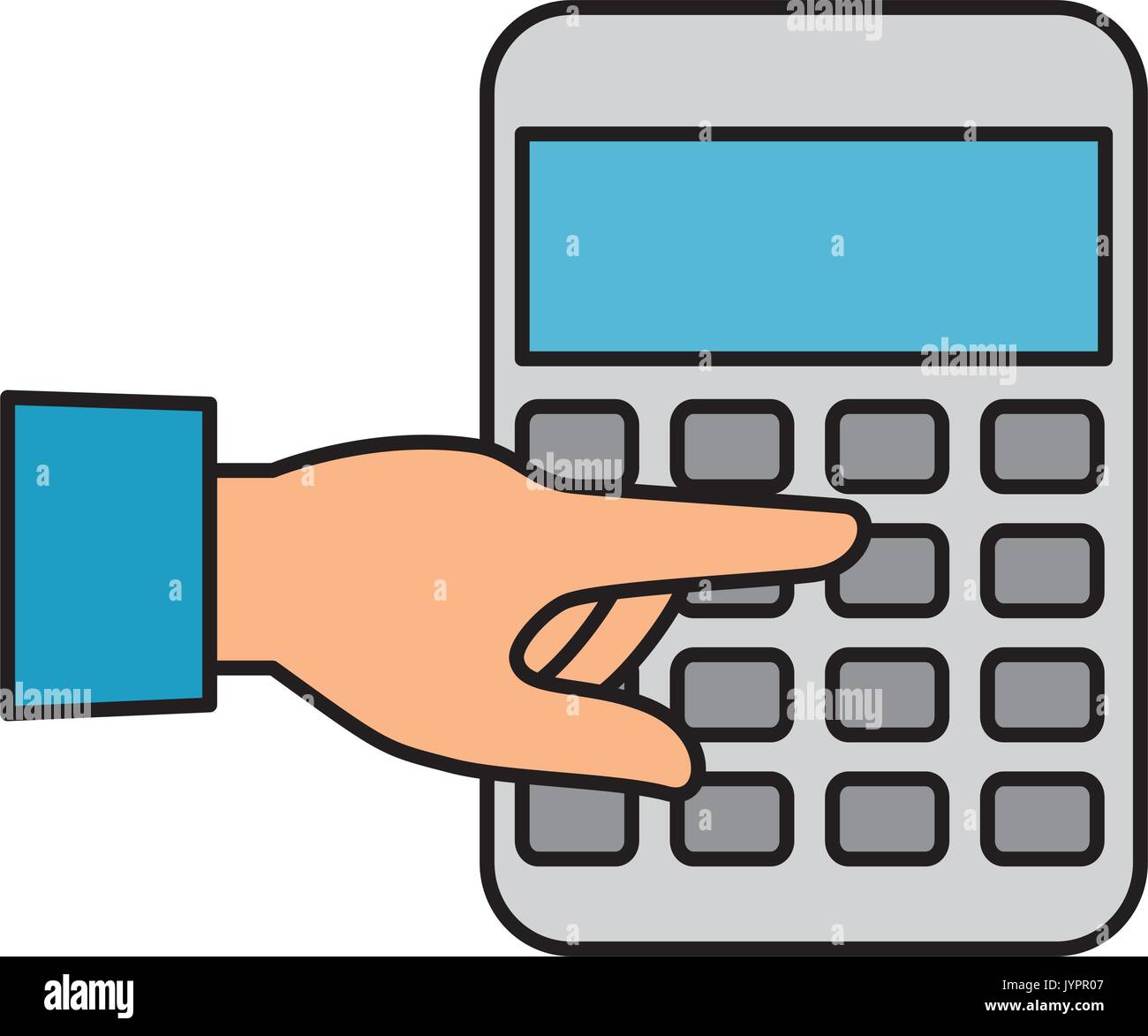 hand human with calculator math isolated icon vector illustration ...