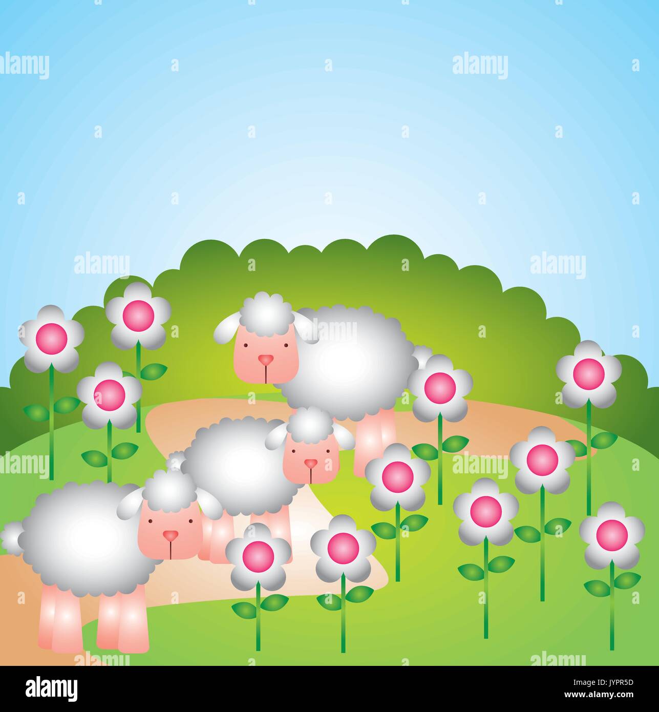 flock of sheep design Stock Vector Image & Art - Alamy