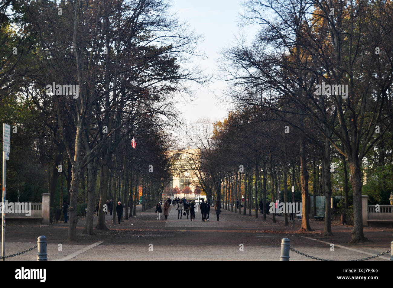German and travelers people walking in garden and public park at Berlin ...